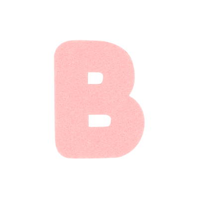 LETRA B ROSA CLARO 5cm