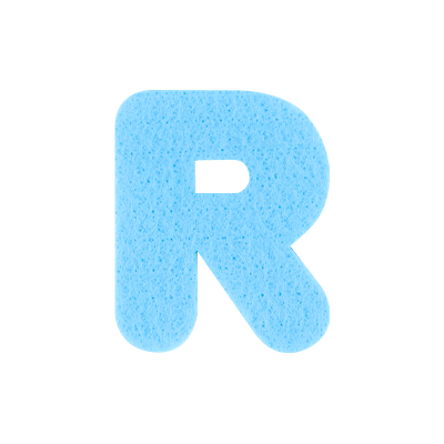 Letra R Azul Claro 5cm